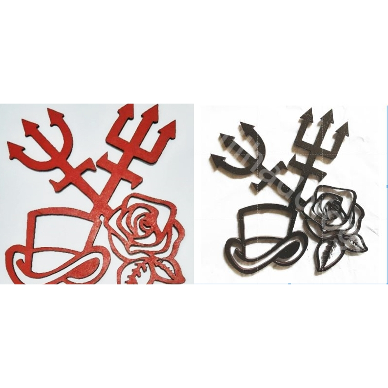 2 Aplique Vazado Umbanda Quadro Decorativo Parede Símbolo Exu e ...