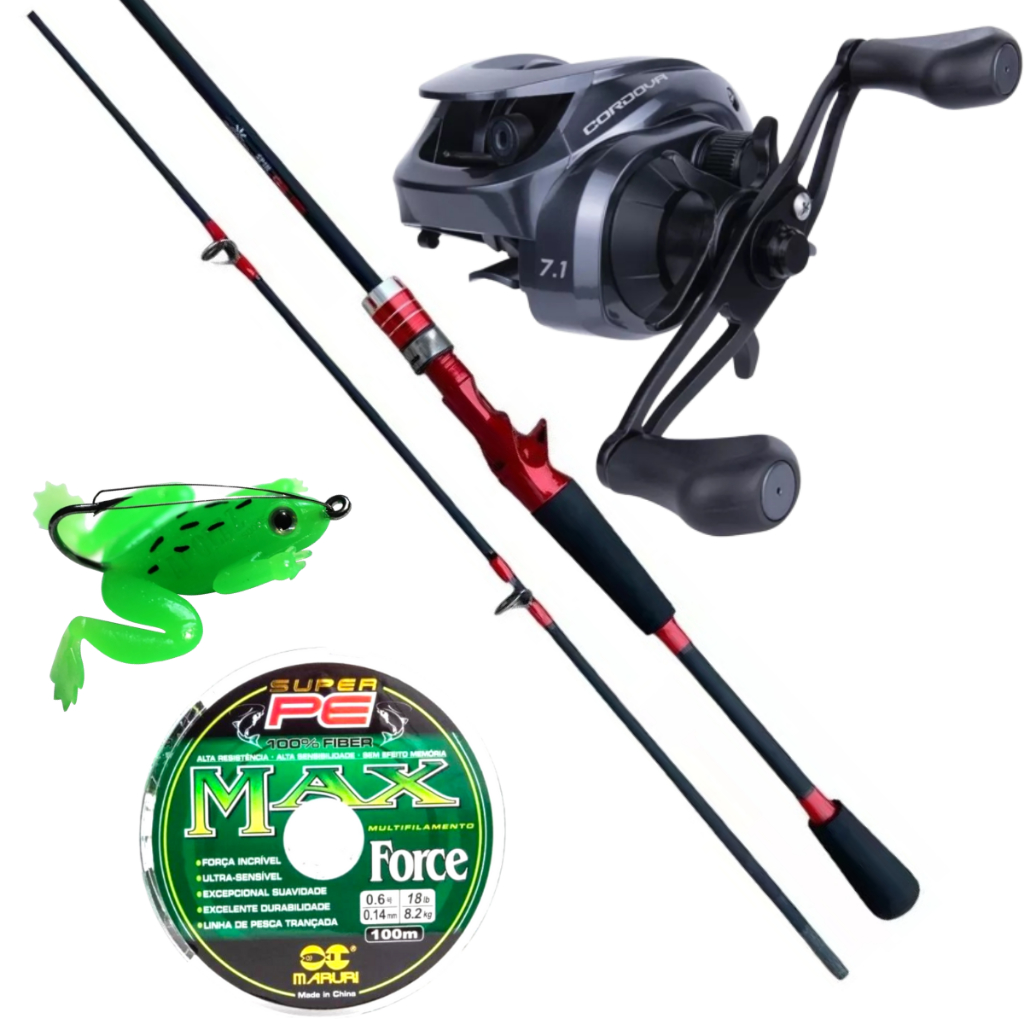 Kit Pesca Carretilha Cordova Anticabeleira + Vara Fibra de Carbono 1,50m + Linha + Isca | Shopee ...