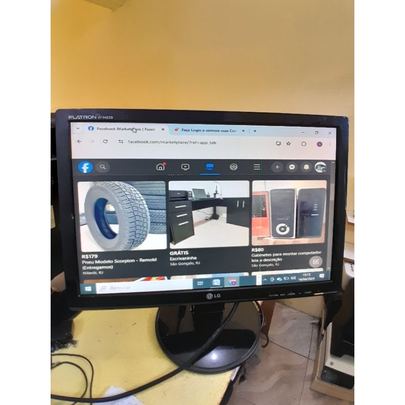 Monitor LG 19 polegadas C/ detalhe na tela | Shopee Brasil
