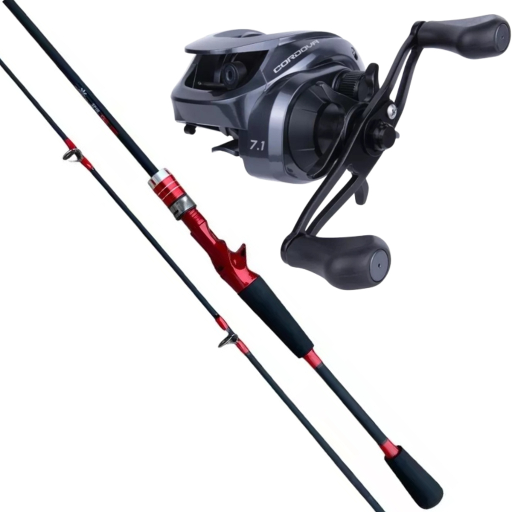 Kit Pesca Carretilha Cordova Anticabeleira + Vara Fibra de Carbono 1,50m | Shopee Brasil