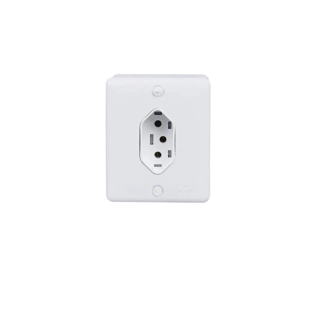 Tomada Branca Simples Externa Para Canaleta Ilumi | Shopee Brasil