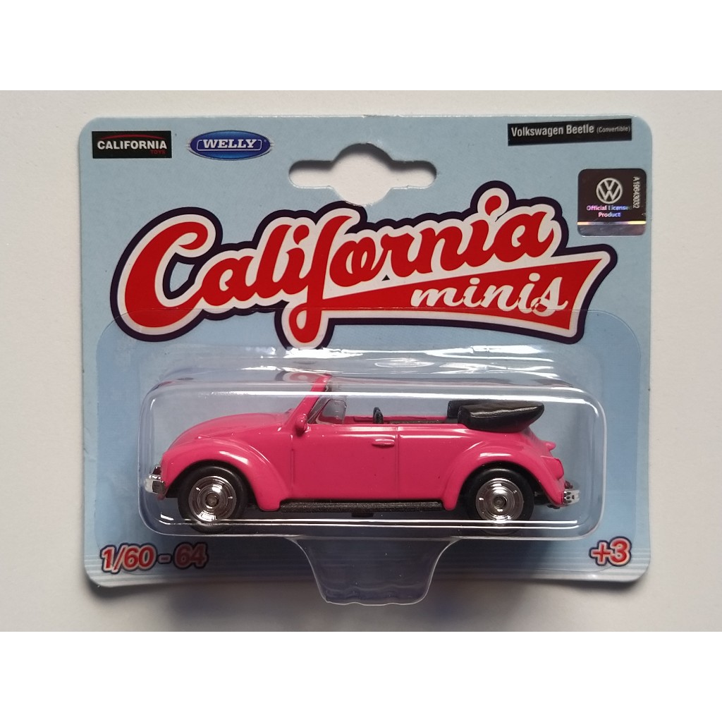 Miniatura Fusca Rosa Conversível (Interior Preto) California Minis ...