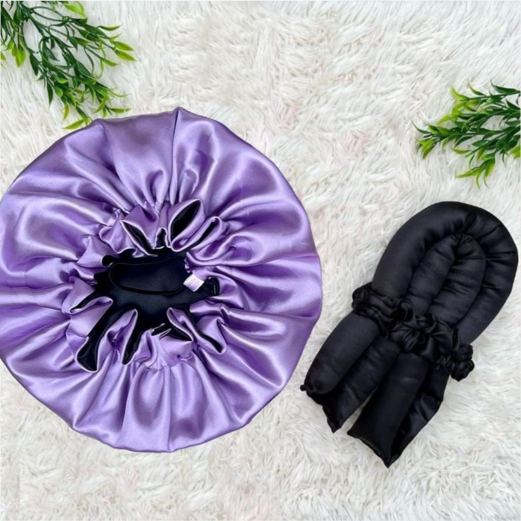 KIT Touca + Modelador com Scrunchies Cetim Luxo | Shopee Brasil