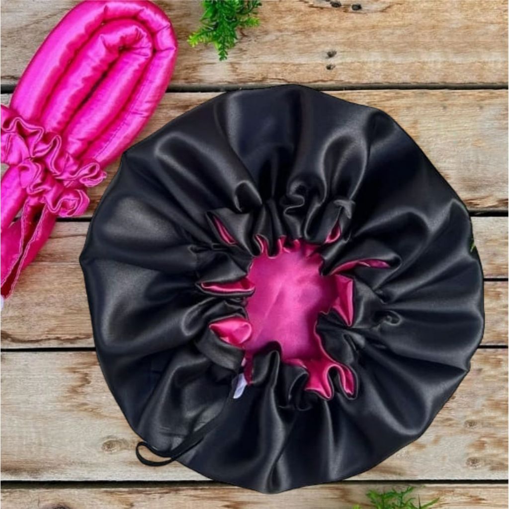 KIT Touca + Modelador com Scrunchies Cetim Luxo | Shopee Brasil