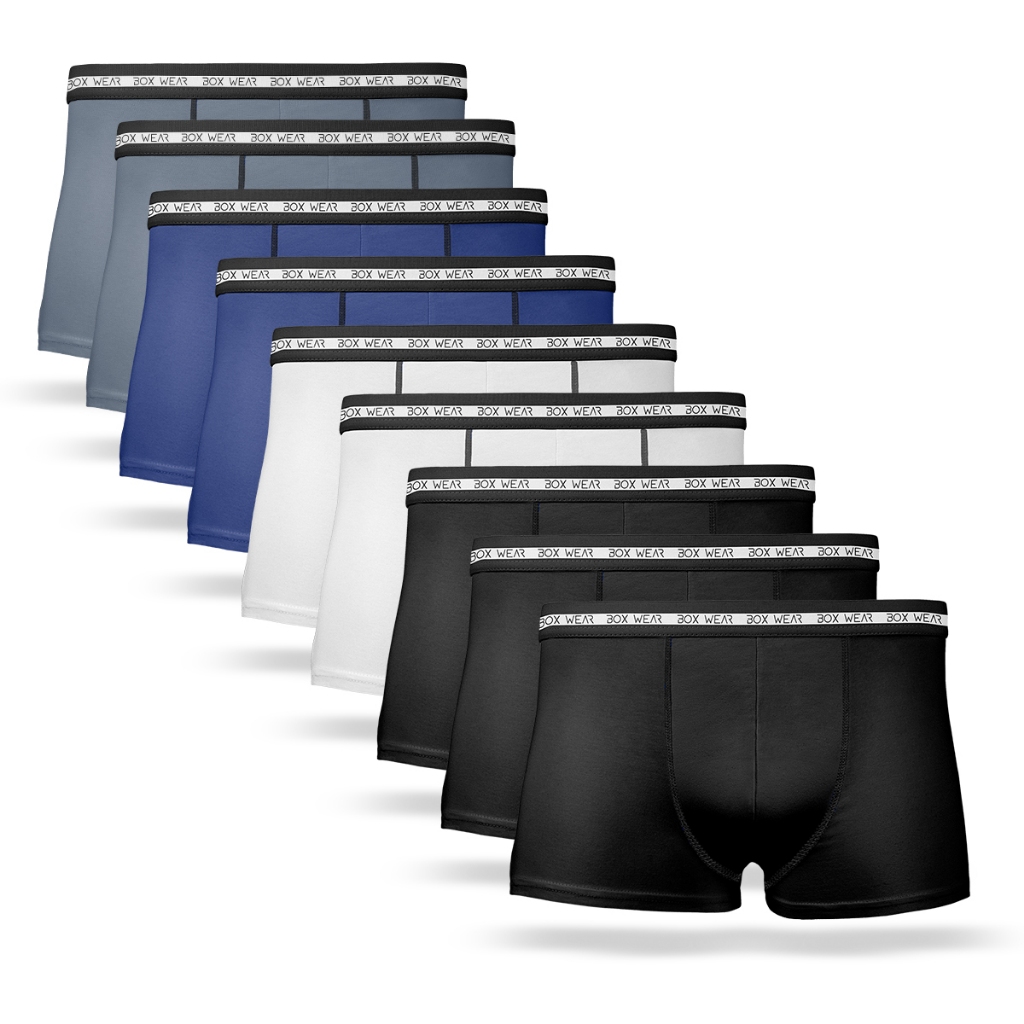 Kit 3 Cuecas Boxer Microfibra Cueca Box Sem Costura RP Masculino Adulto ...