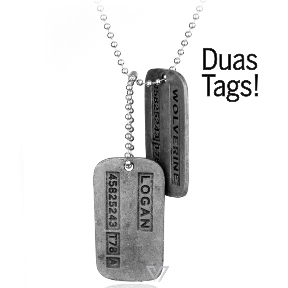 Colar Wolverine Logan Dog Tag X-men Origens Duas Plaquetas Dupla Face ...