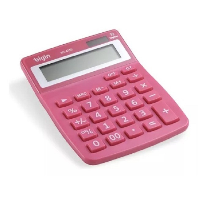 Calculadora De Mesa 12 Dígitos Roxa / Rosa / Azul Marca Elgin | Shopee ...