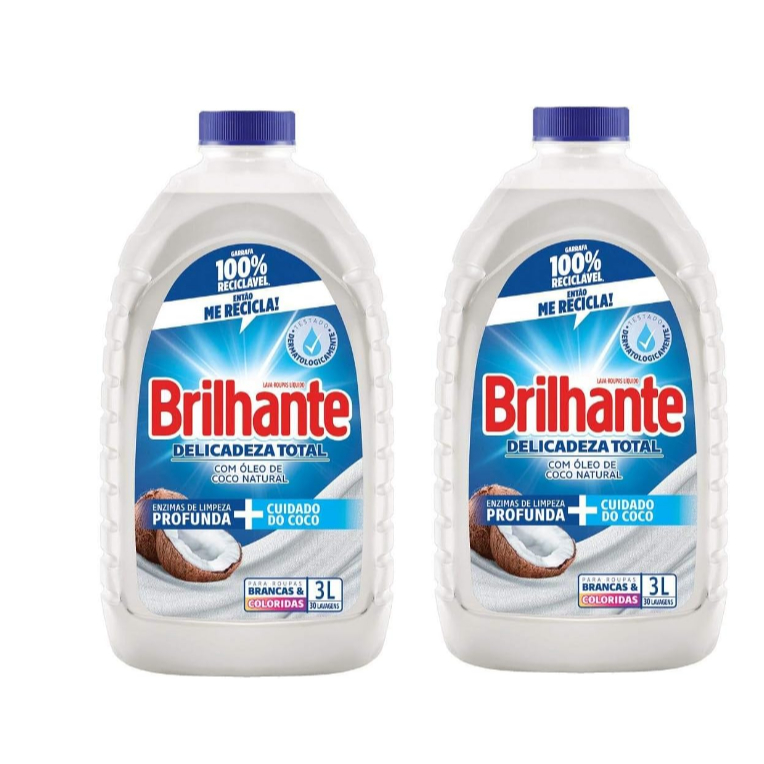 Brilhante Delicadeza Total Lava-Roupas Líquido Roupas Brancas e ...