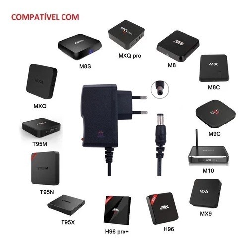 Fonte Tv Box Mxq 4k Mx9 5G Carregador 5V 2A Energia Tomada 110 220 Bivolt Plugue P4 | Shopee Brasil