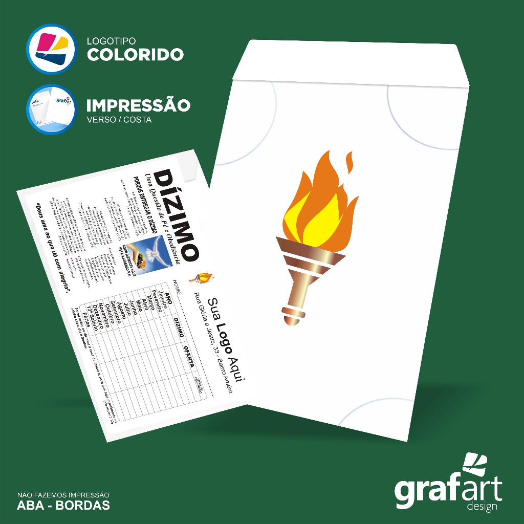 100 Envelopes para Dízimos e Ofertas, Campanhas, Propósitos e Primícia ...