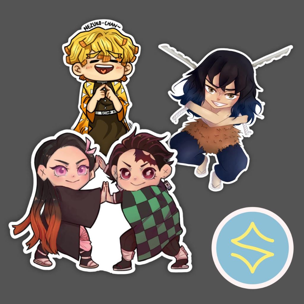 Adesivos stickers kimetsu no yaiba Demon Slayer Tanjiro Kamado Inosuke ...