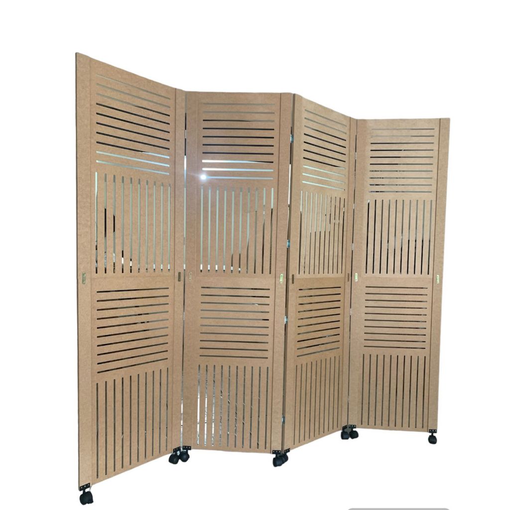 BIOMBO DIVISOR RIPADO 4 FOLHAS BIPARTIDO COM RODINHAS | Shopee Brasil