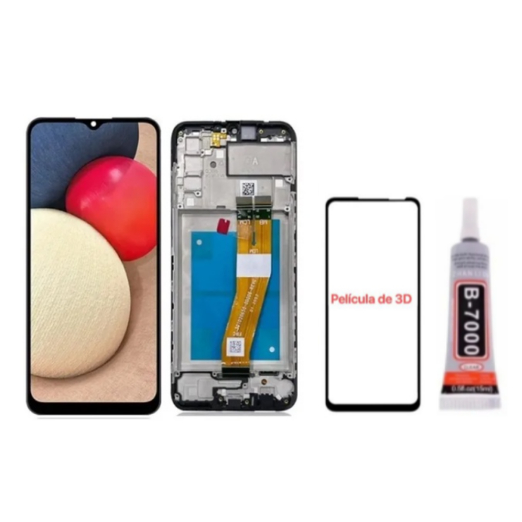 Tela Frontal Touch Display Compatível Galaxy A02s&A03s&A03 A025m A037 A035 Sem Aro / Com Aro ...
