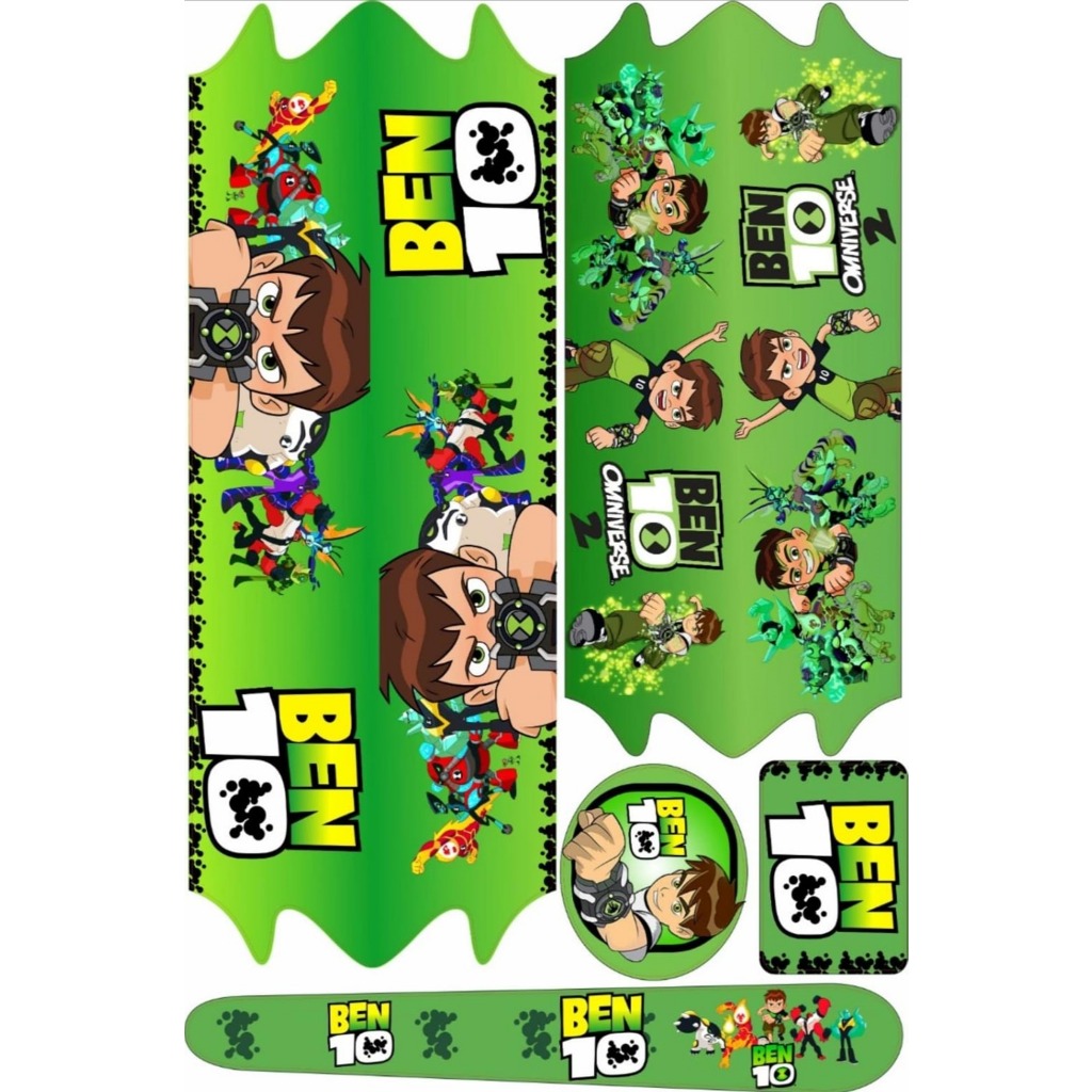 Cartela Adesivo Bicicleta Ben 10 Alien Omnitrix Cartoon Bike Infantil ...