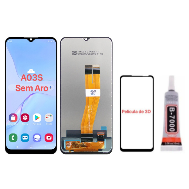 Tela Frontal Touch Display Compatível Galaxy A02s&A03s&A03 A025m A037 A035 Sem Aro / Com Aro ...