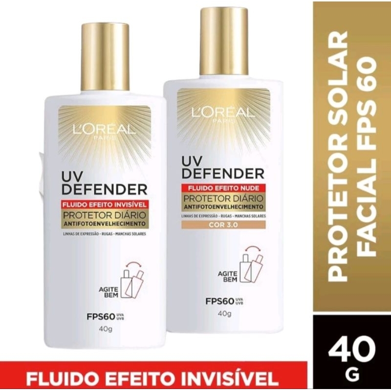 Protetor Solar Loreal Paris Uv Defender Fluido Fps 60 (sem cor ou com ...