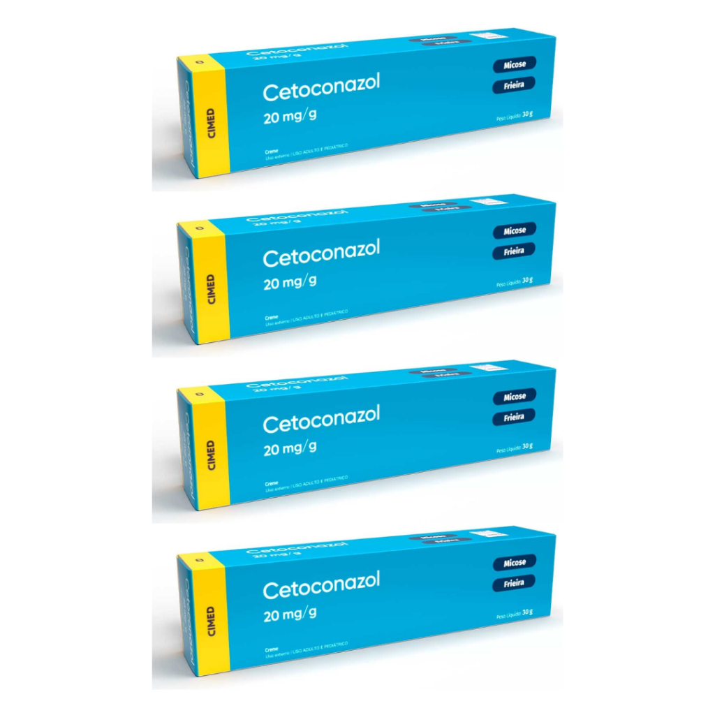 Kit 4 Caixas Cetoconazol 20mg / g Creme 30g - Micose e Frieira | Shopee ...