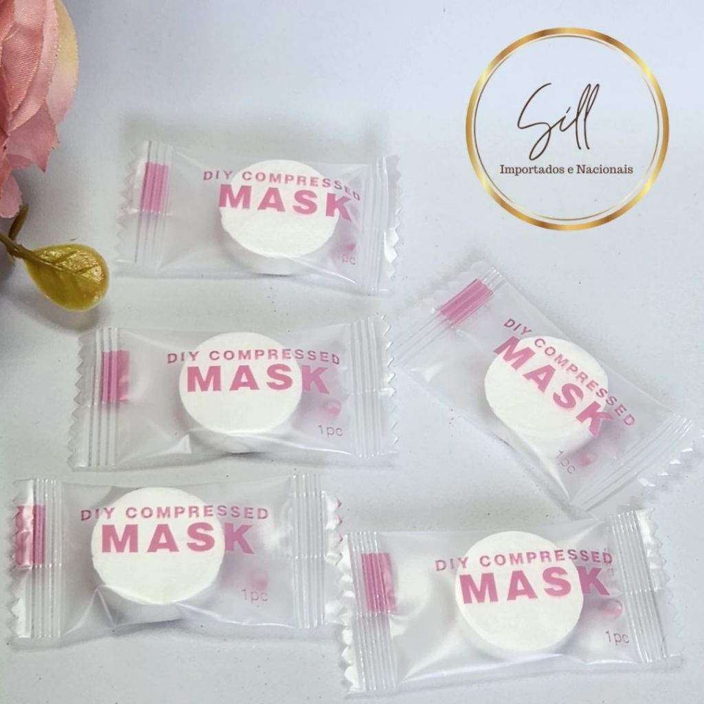 Máscara de Algodão Desidratada Comprimido Compactada Facial - Diy ...