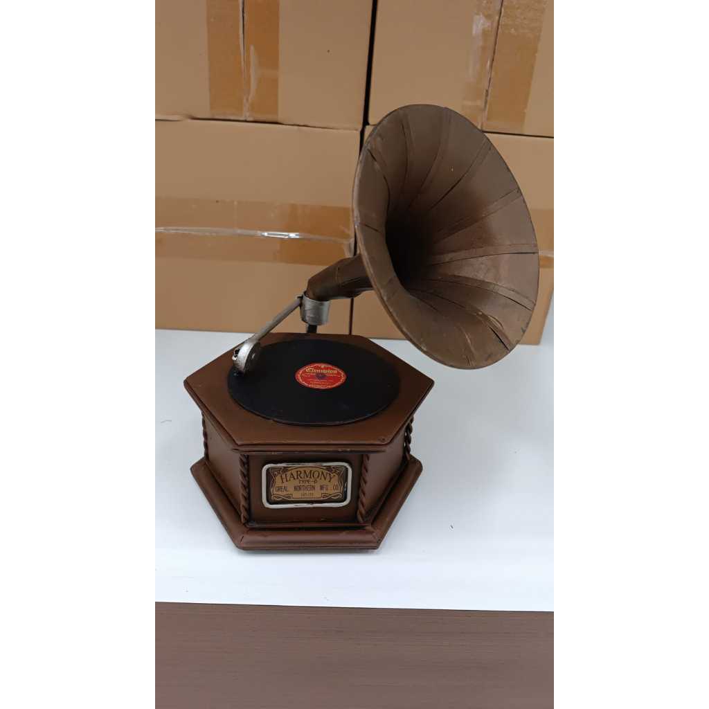 Gramofone 23.5x18.5x15.5cm Estilo Retrô - Vintage | Shopee Brasil