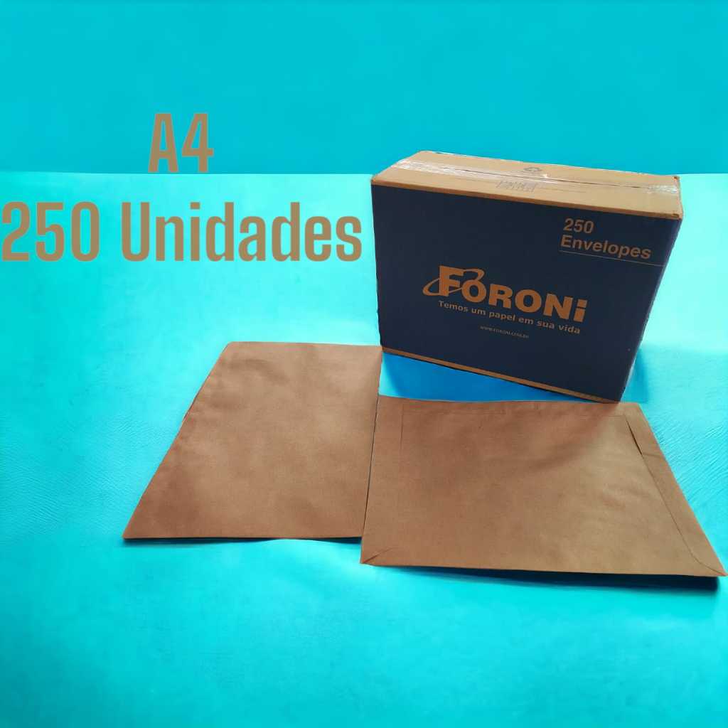 Envelope A4 Kraft/Pardo - Caixa com 250 unidades Foroni | Shopee Brasil