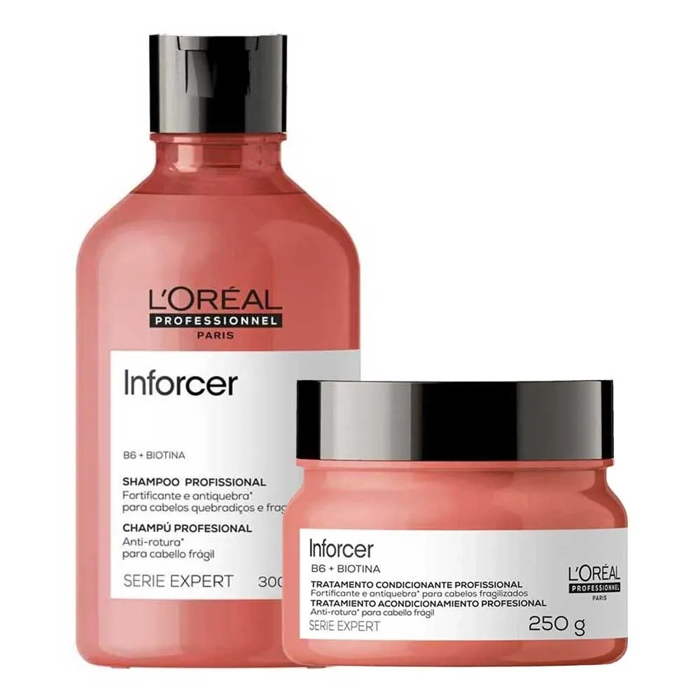 Kit L'Oréal Professionnel Inforcer Shampoo 300ml e Mascara 250g ...