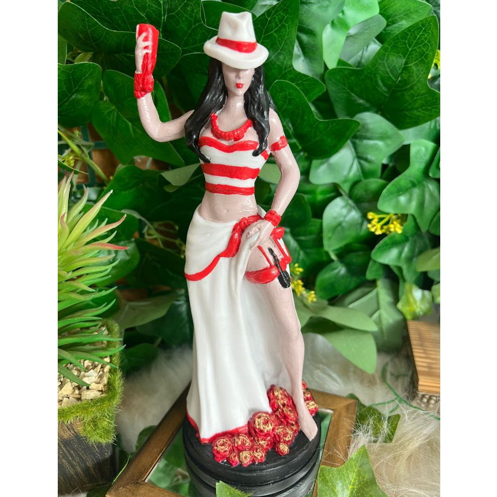 Imagem Maria Navalha Malandra Pomba Gira Resina 24 CM Umbanda ...