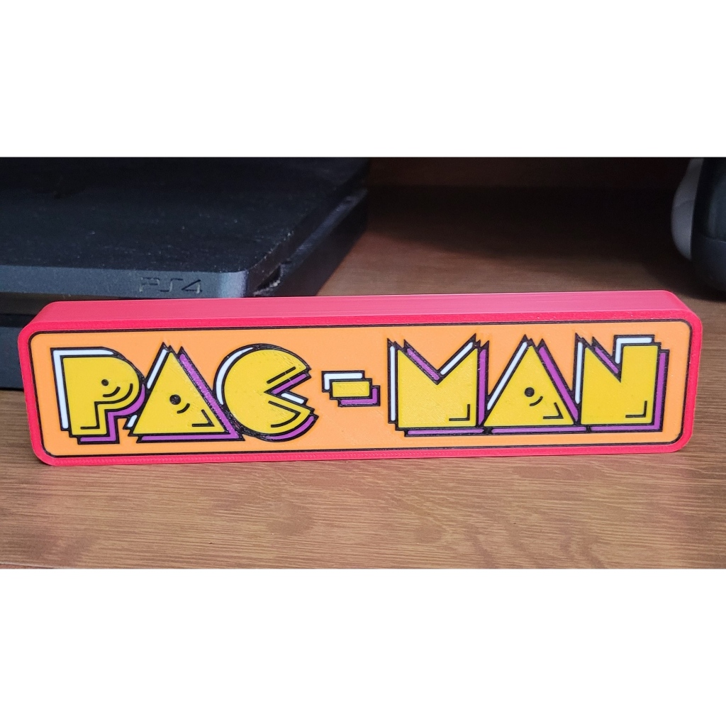 Placa decorativa, Emblema, Games, Logo - Pac Man - (impressão 3D ...