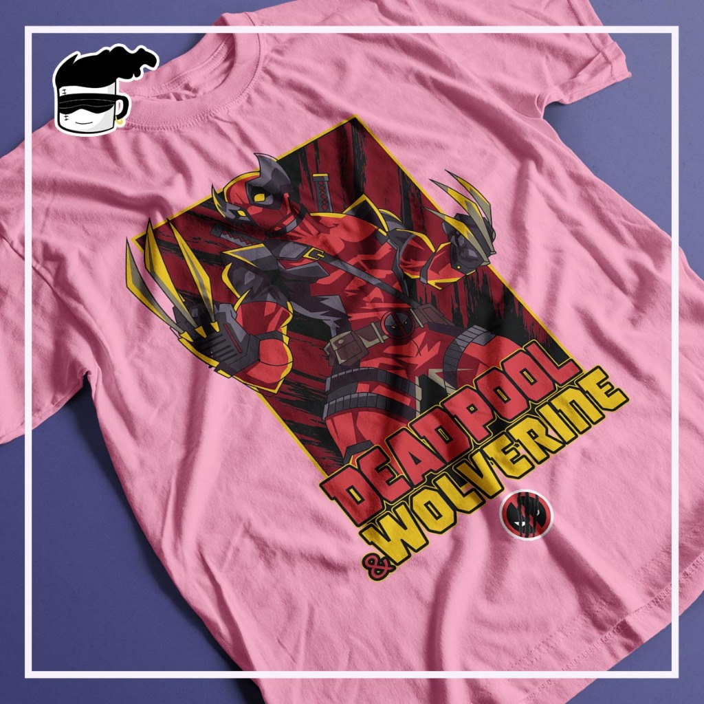 Camiseta Wolverine e DeadPool 3 Unissex Camisa Herois Marvel Rosa ...