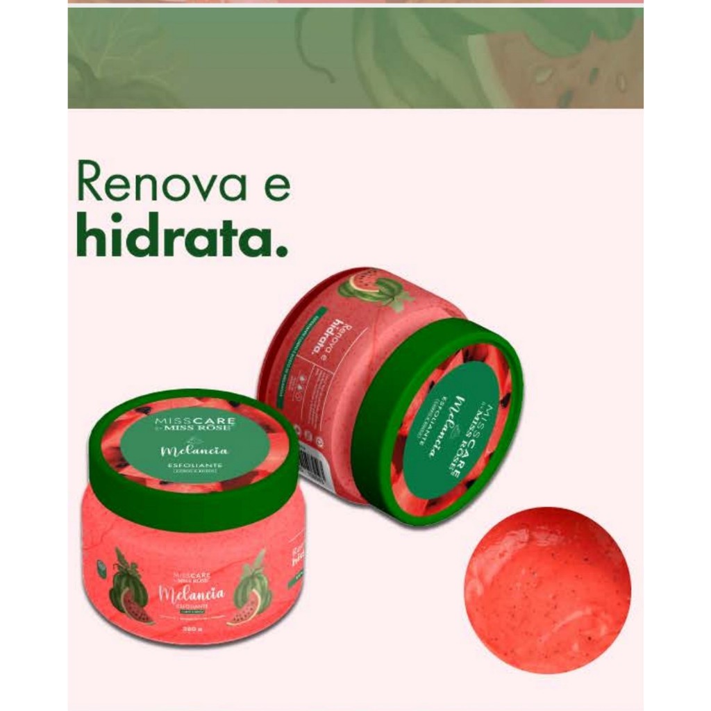 Esfoliante Corpo e Rosto Miss Rose Morango MissCare 280g | Shopee Brasil