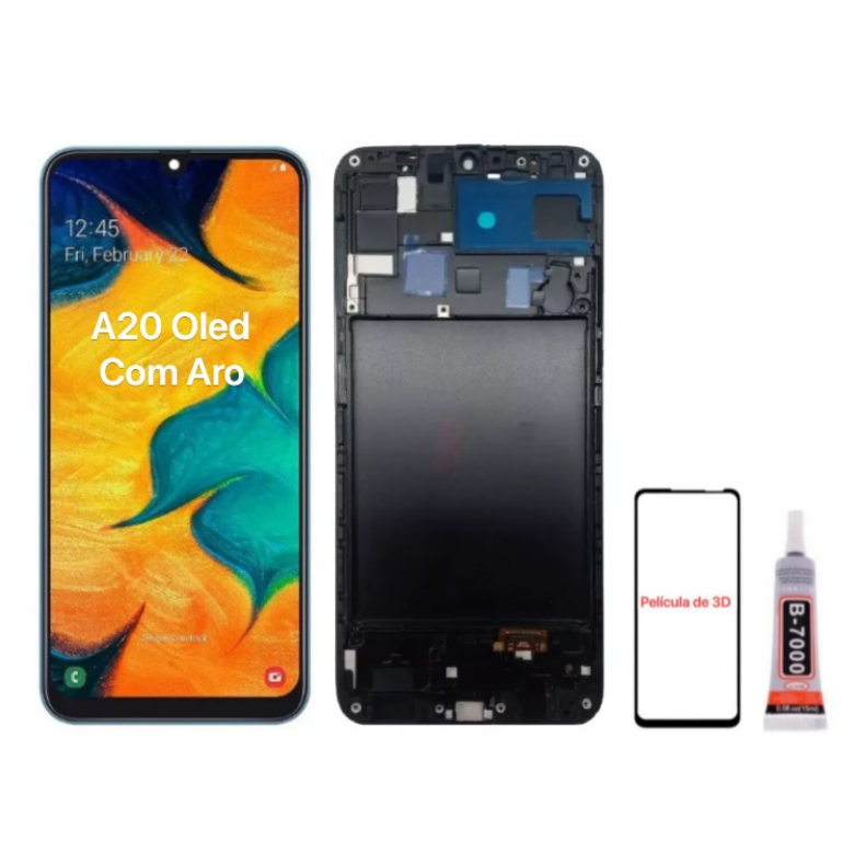 Tela Frontal Display Touch Compatível Galaxy A20 A205 Incell&Oled Amoled Lcd Sem Aro / Com Aro ...