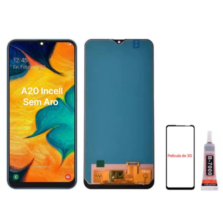 Tela Frontal Display Touch Compatível Galaxy A20 A205 Incell&Oled Amoled Lcd Sem Aro / Com Aro ...