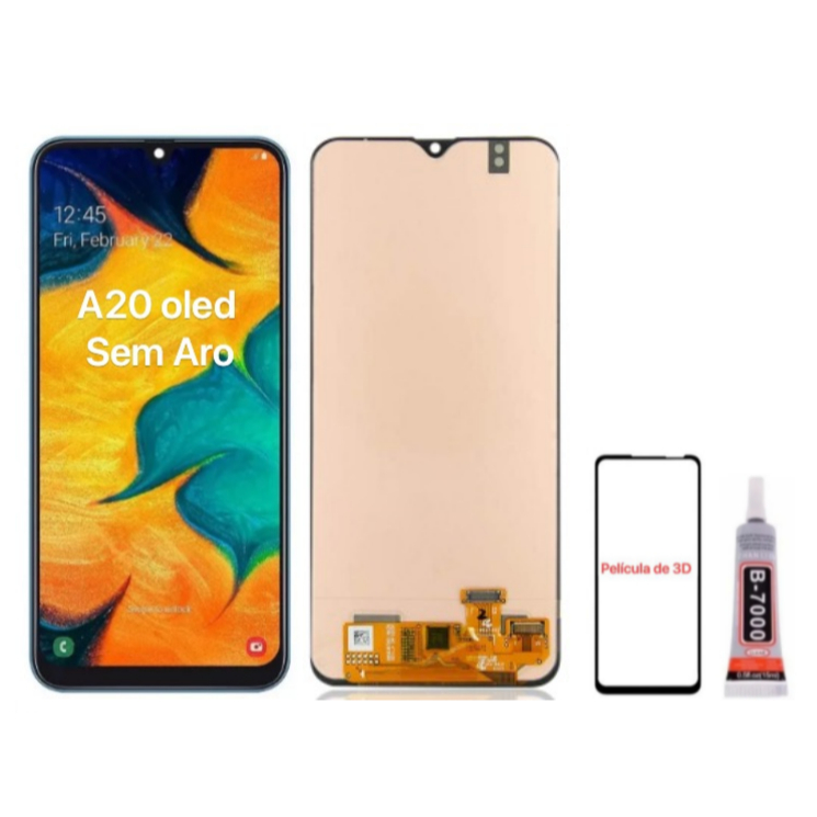 Tela Frontal Display Touch Compatível Galaxy A20 A205 Incell&Oled Amoled Lcd Sem Aro / Com Aro ...