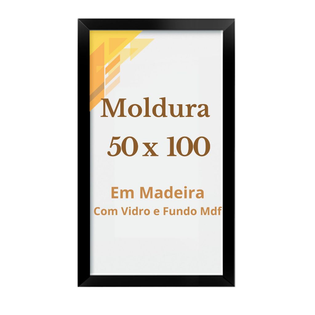Moldura 50x100 Com Vidro Quadro 100x50 Madeira Poster Arte Ilustração ...
