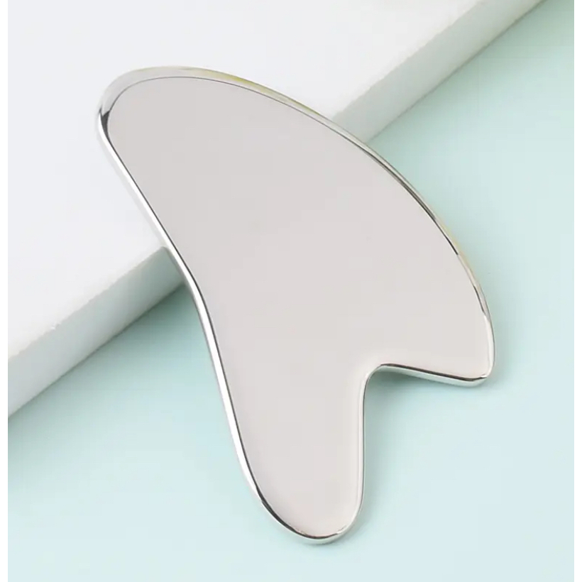Guasha Placa De Massagem Massageador Facial 8,5 X 5,5cm Inox Guacha Gua ...