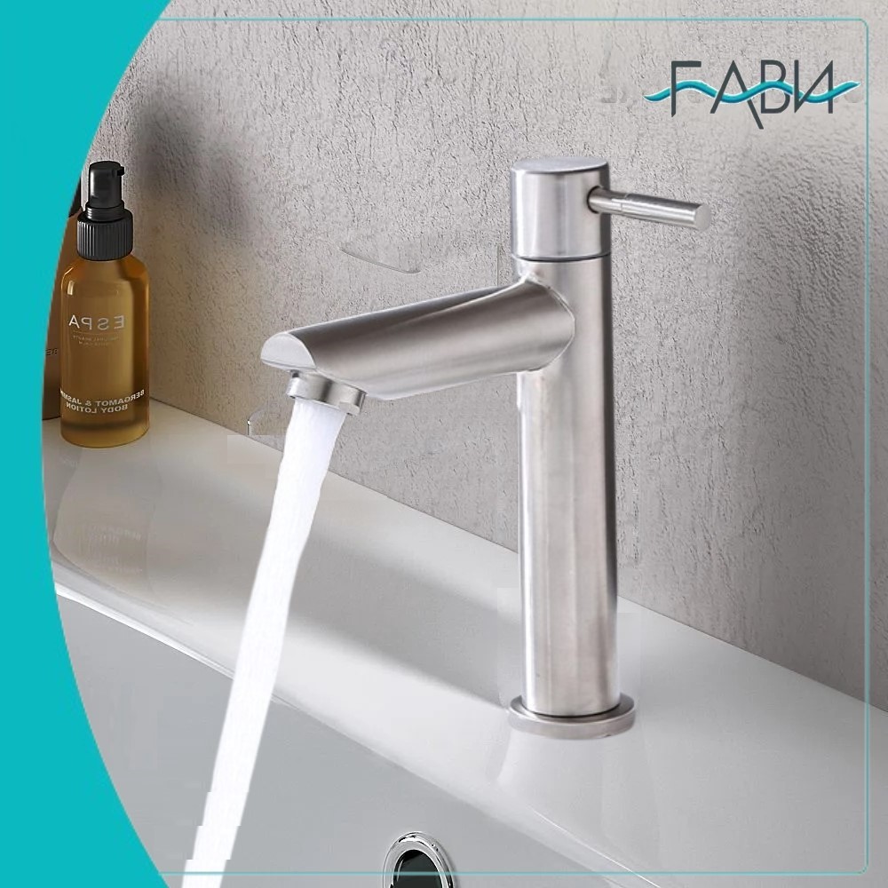 torneira para banheiro inox metal bancada Torneira fria simples para ...