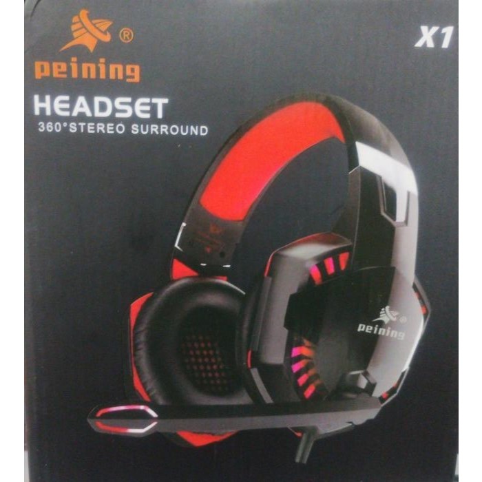 Headset Gamer Peining X1 Bluetooth 5.3 Estéreo Super Bass FM Rádio MP3 ...