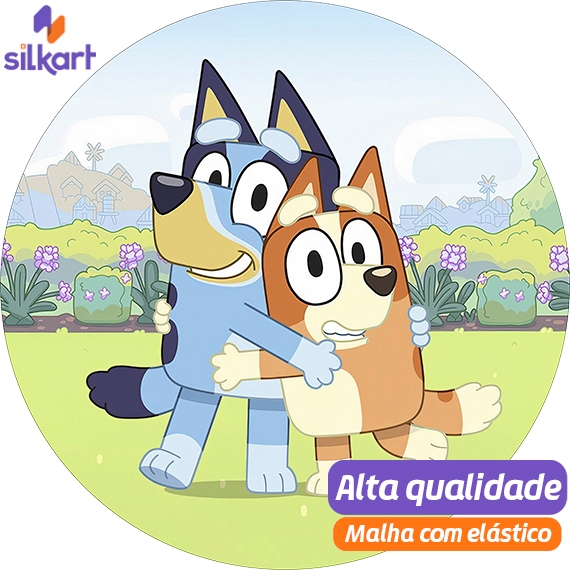 Painel Redondo Tecido Sublimado Bluey | Shopee Brasil