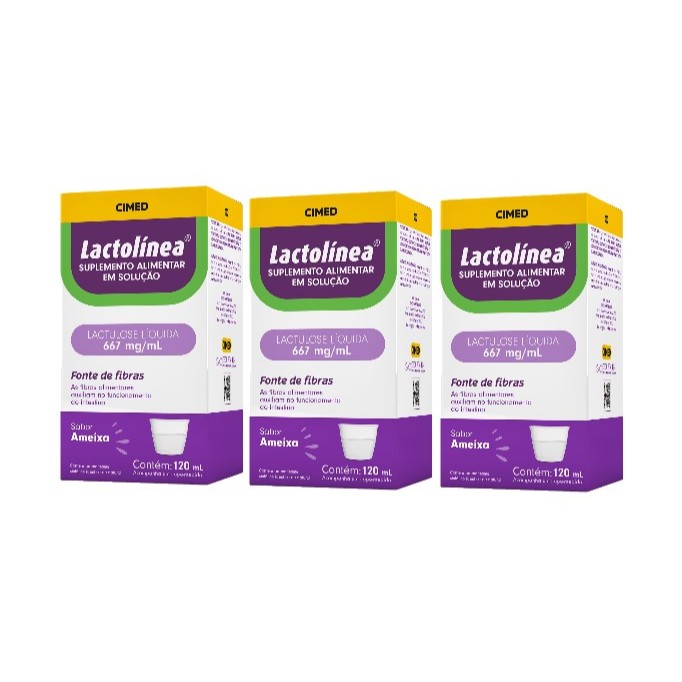 Kit 3x Lactolínea Sabor Ameixa C/120Ml - Cimed | Shopee Brasil