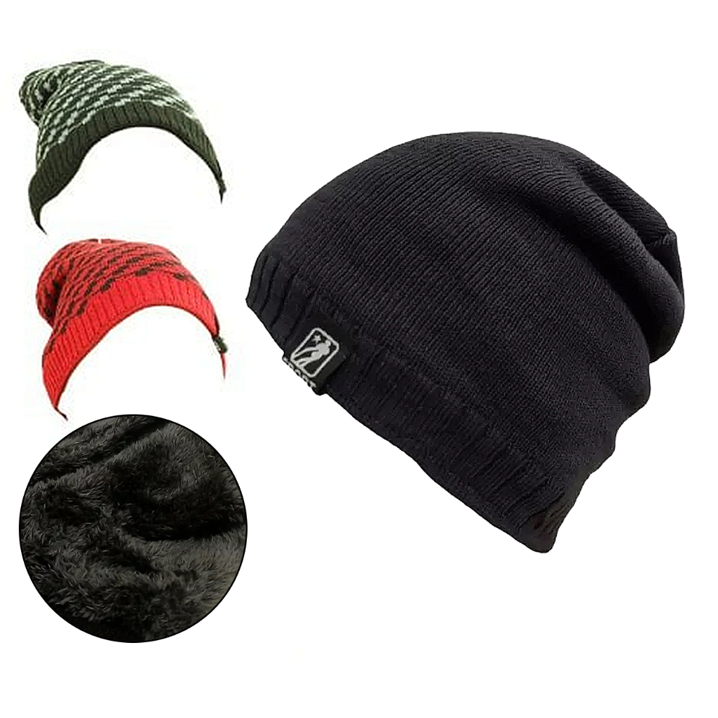 Touca de Lã Forrada Masculino Adulto Toca Gorro Toucas Frio Inverno ...