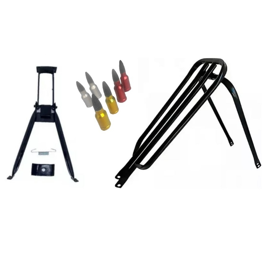 Kit Garupa BH Bagageiro Reforçado + Descanso Central Cavalete De ...