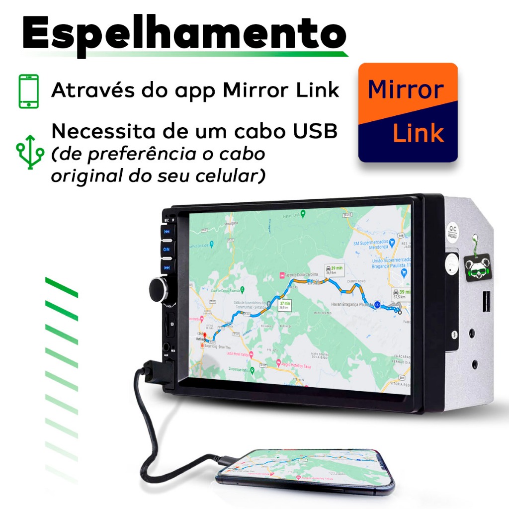 Central Multimidia Universal Mp5 Espelhamento Android Ios Nissan | Shopee Brasil