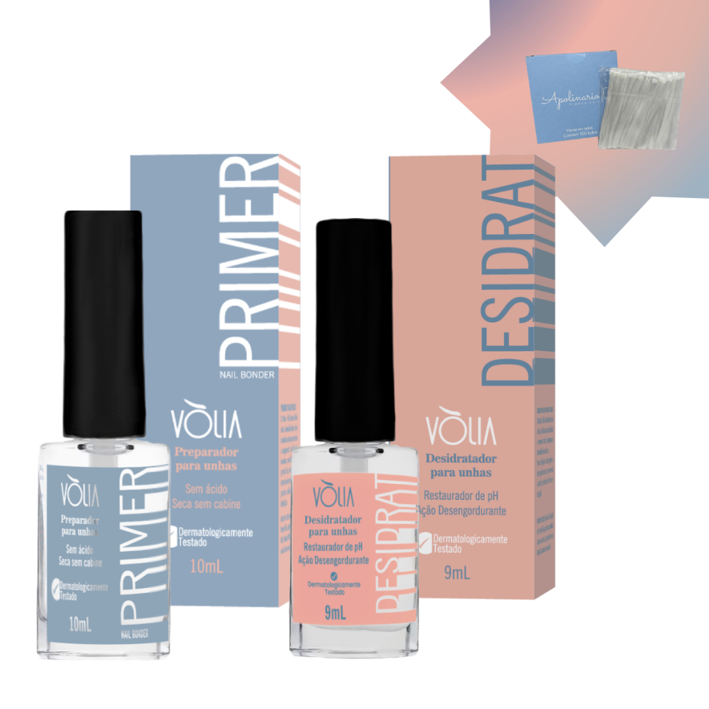 Kit Primer Sem Ácido + Desidratador de Unhas Desidrat Vólia | Shopee Brasil