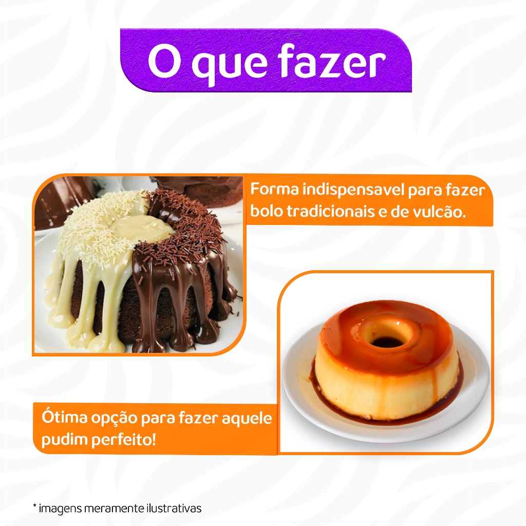 Kit 6 Forminhas 12 cm Mini Bolo Vulcao Pudim 12cm Boca - 8,0cm Fundo ...