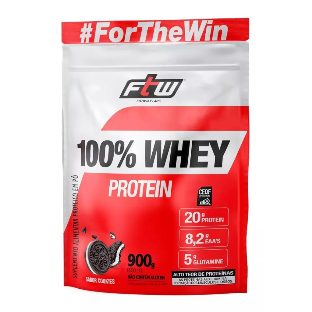 Refil 100% Whey Protein FTW - Sabores: Leite, Chocolate, Morango e Cookies | Shopee Brasil