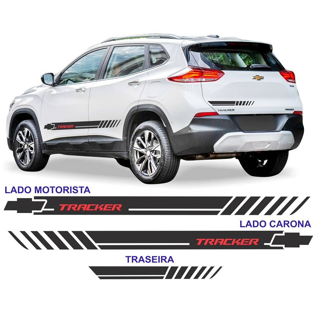 chevrolet tracker adesivos lateral e traseira kit | Shopee Brasil