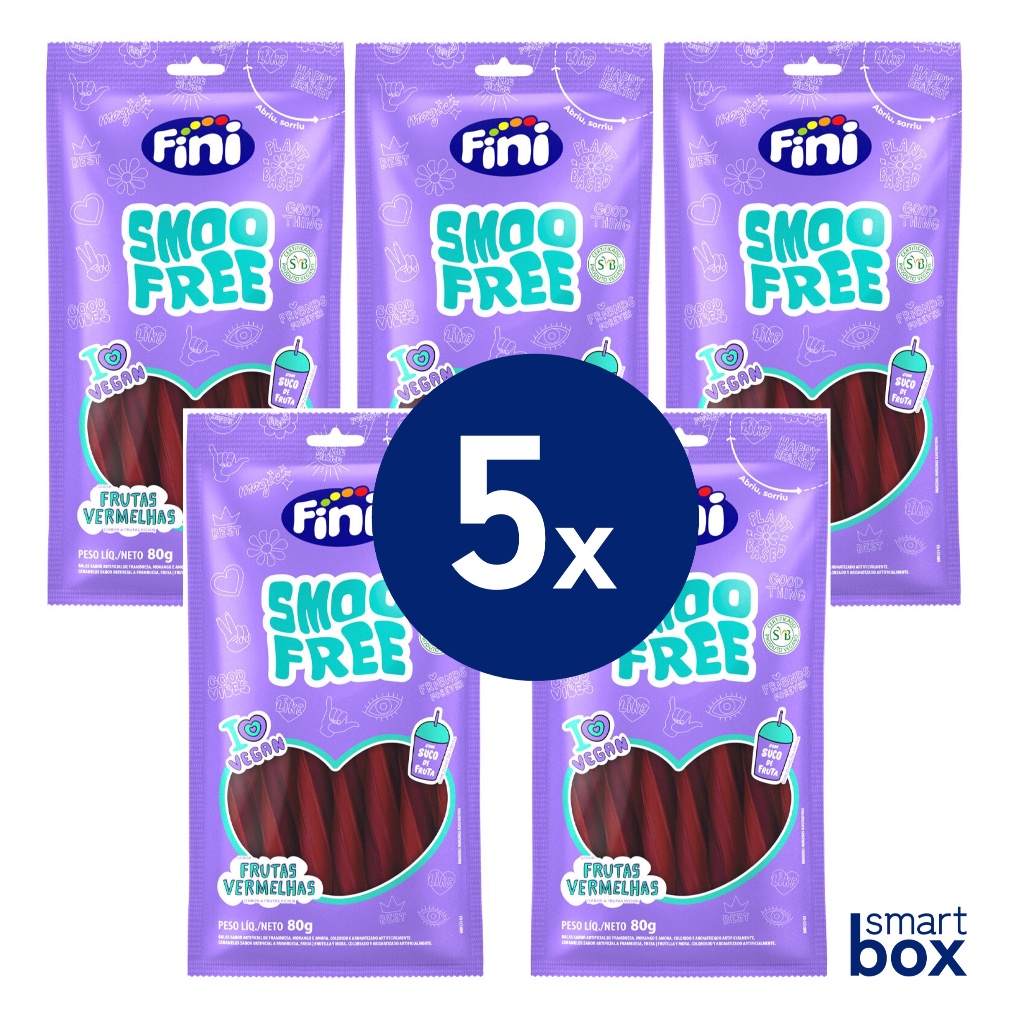 5 Unid. Fini Vegana Tubes Frutas Vermelhas Smoofree 80g | Shopee Brasil