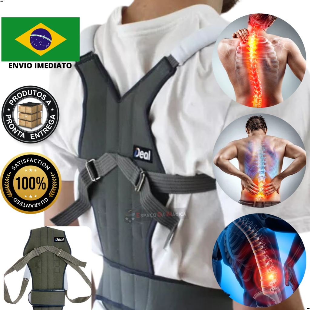 Colete Cinta Corretor Postural Arruma Postura Costas Coluna | Shopee Brasil