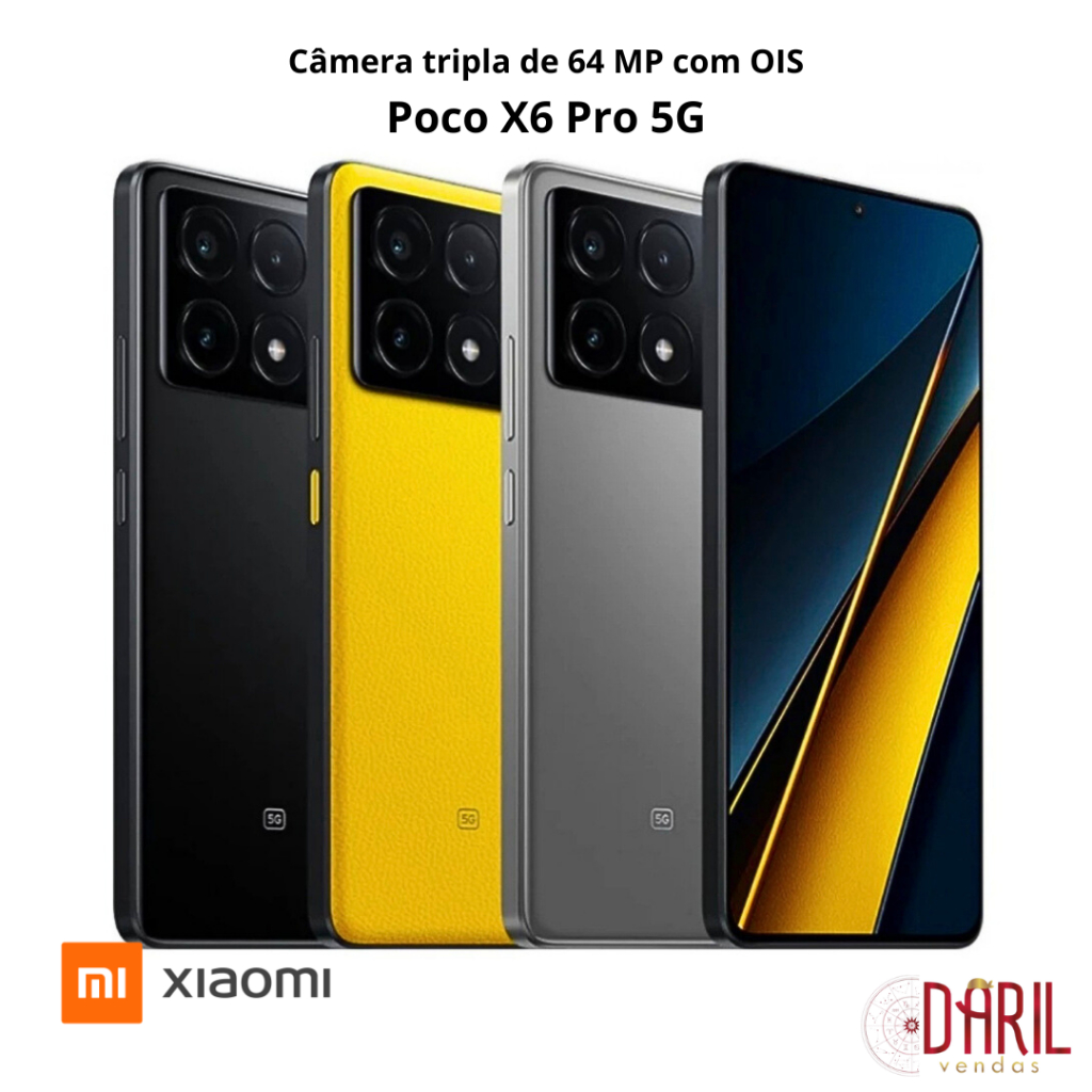 Celular Smartphone Poco X6 Pro 256GB 8RAM 5G e 512GB 12RAM Cinza Preto - XIAOMI ORIGINAL ...