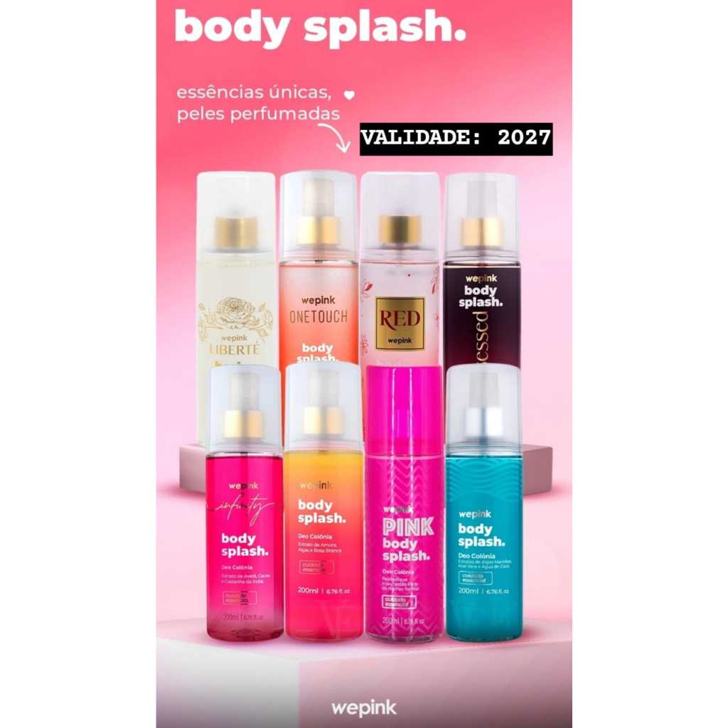 Body Splash 200ml Virginia wepink ORIGINAL Varias fragrâncias- UNIDADE | Shopee Brasil