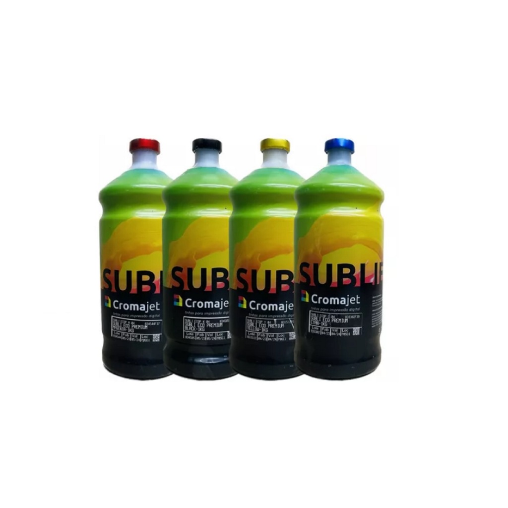 Tinta Sublimatica Subli Eco Up Fremplast Cromajet 4 Kg 4 Cores CMYK ...